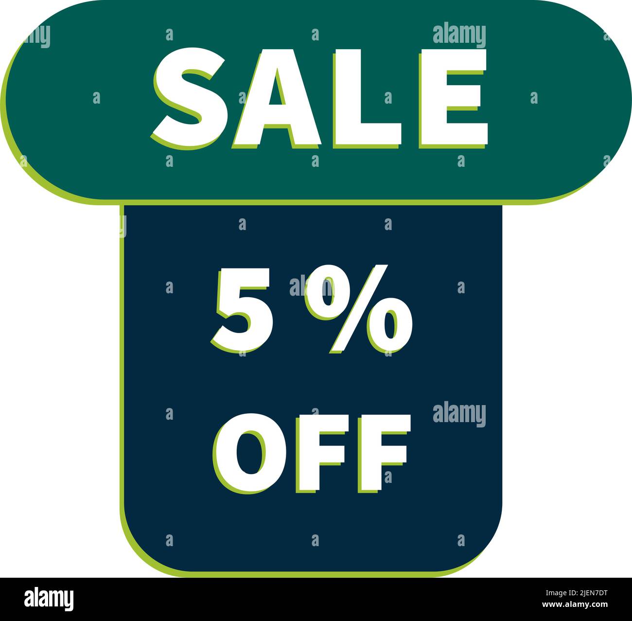 Sale icon with five percent discount banner button isolated on white ...