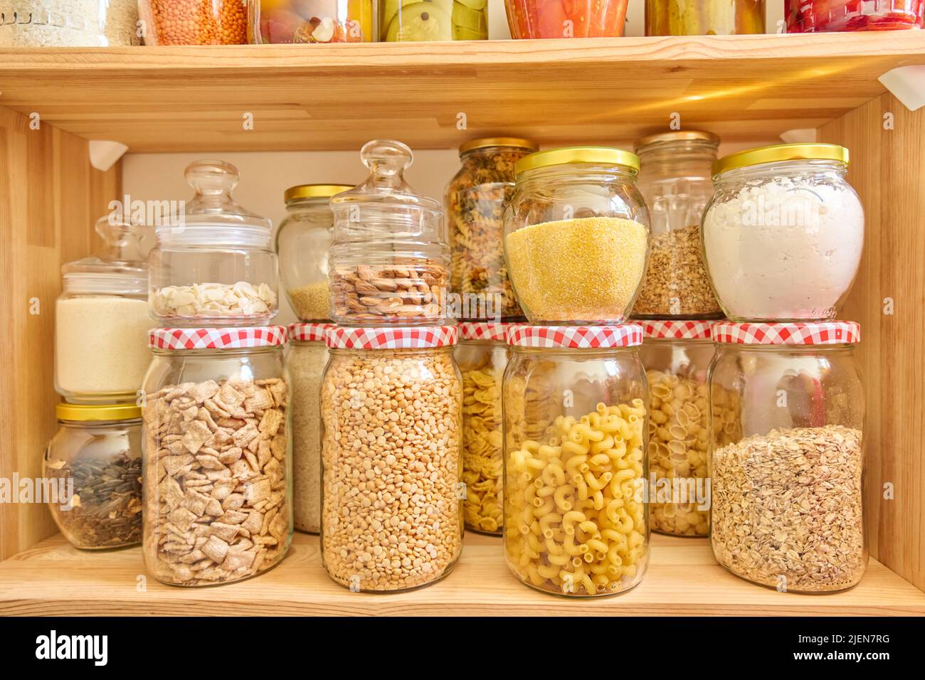 Storage of food in the kitchen in pantry Stock Photo - Alamy
