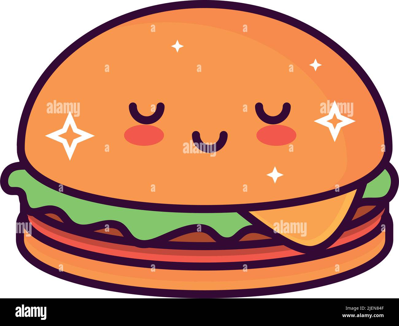 kawaii burger fast food Stock Vector Image & Art - Alamy