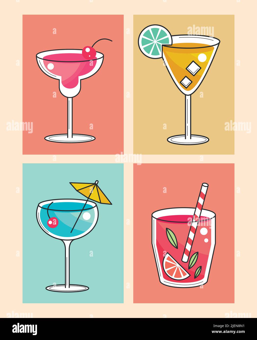 icons cocktails beverages Stock Vector Image & Art - Alamy