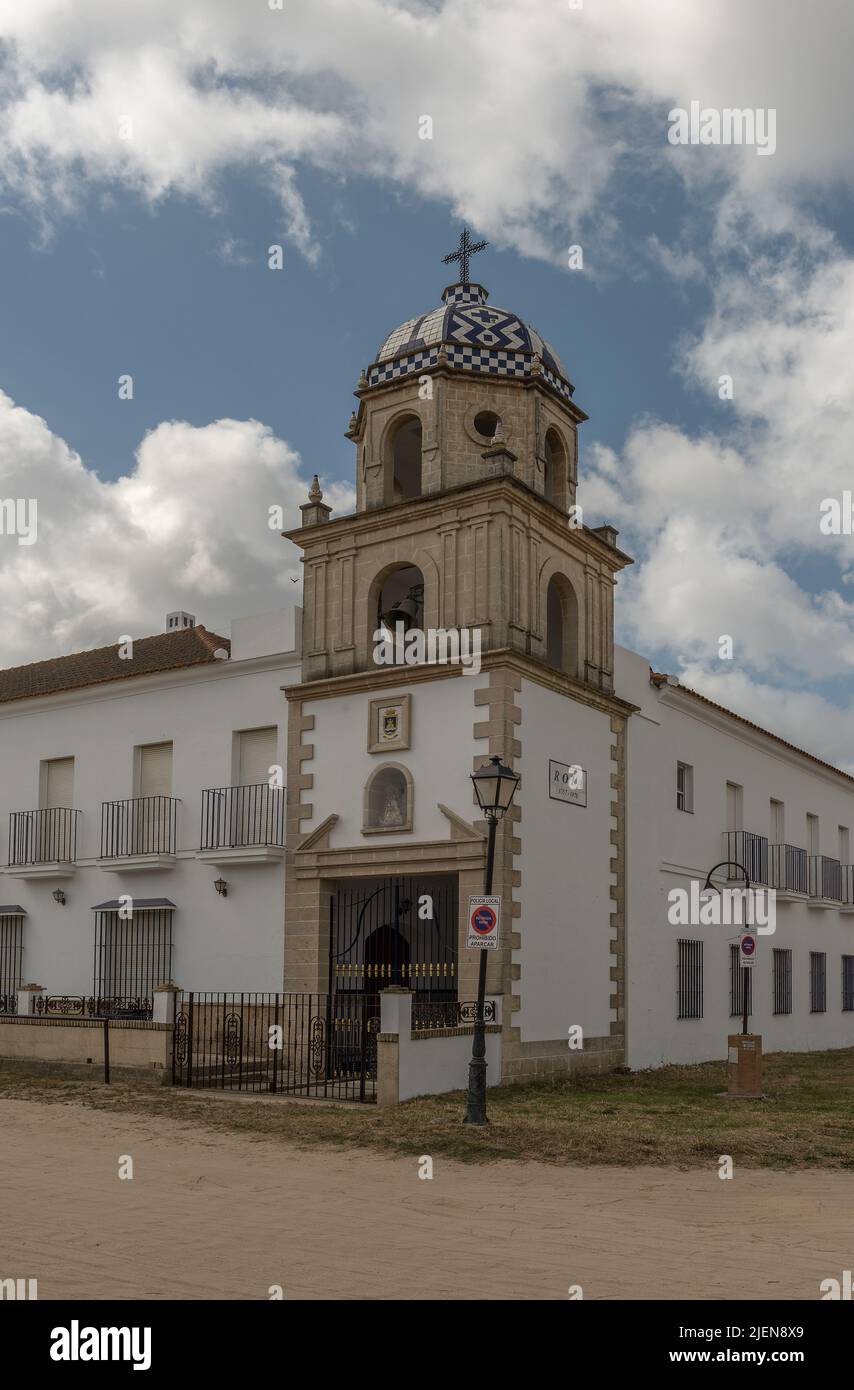 typical building in the Andalusian place of pilgrimage, El Rocio Stock ...