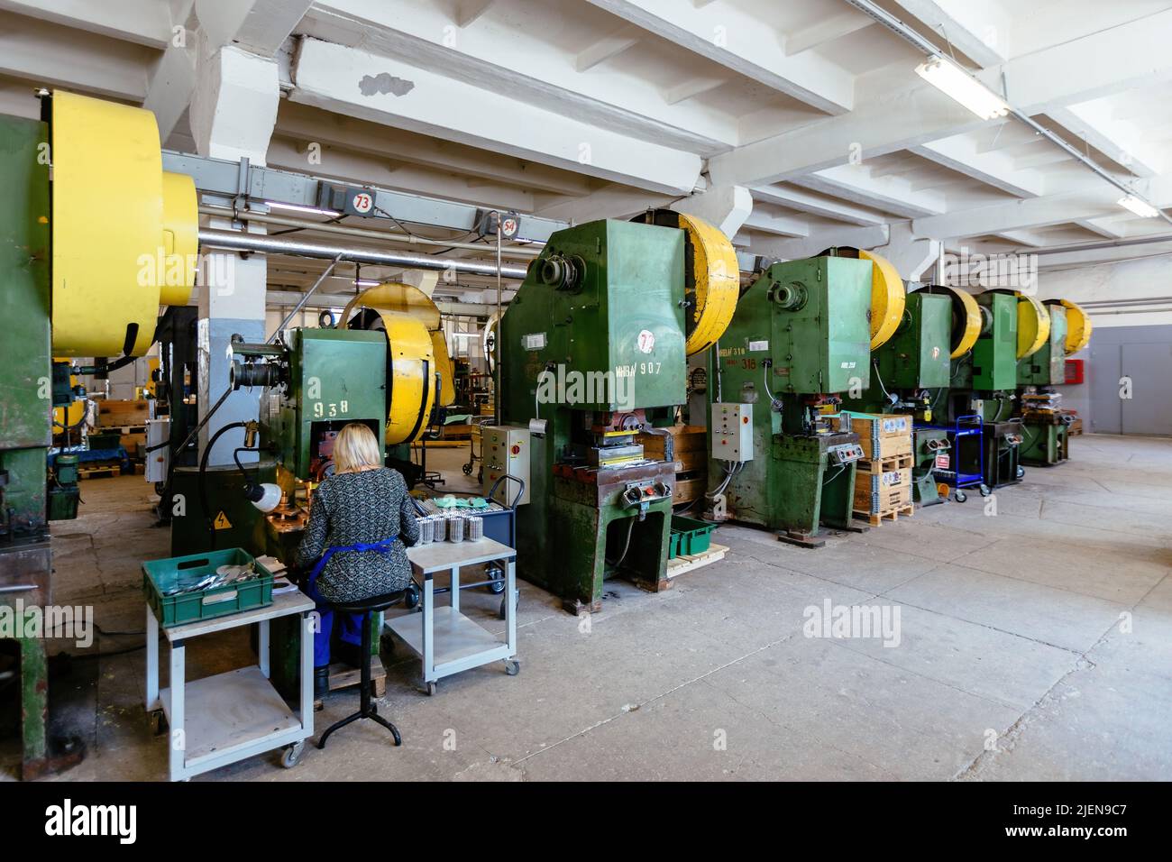 Metal press form stamping machine Stock Photo - Alamy