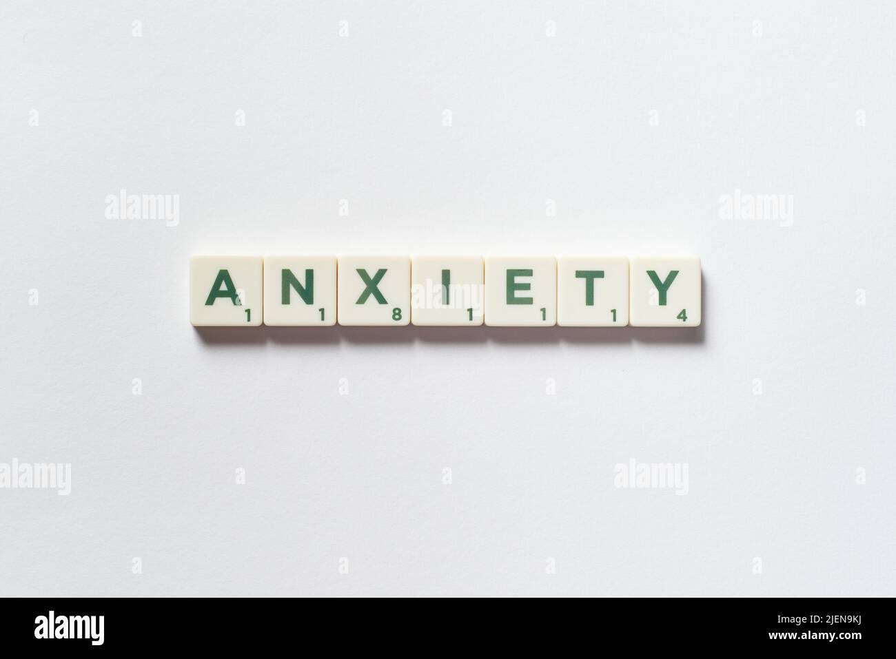 Anxiety formed of scrabble blocks Stock Photo - Alamy