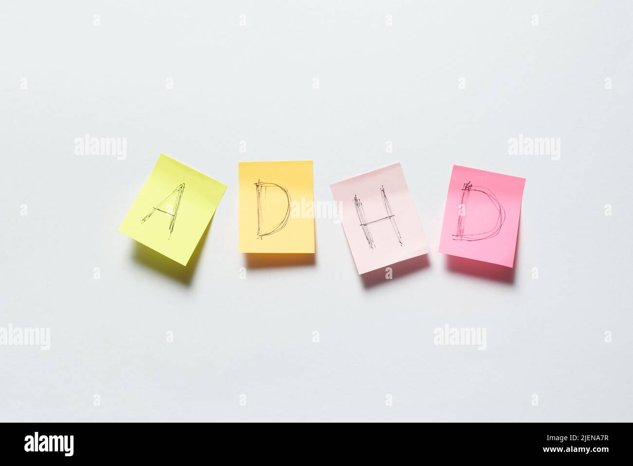 ADHD written on sticky notes Stock Photo - Alamy