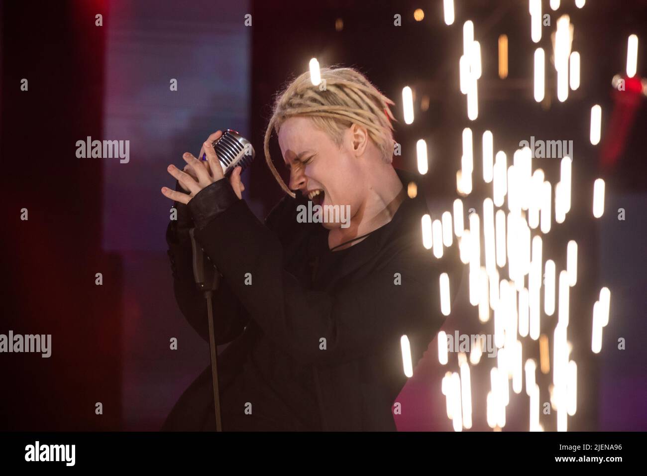 Moscow, Russia. 25th of June, 2022. Russian singer Yaroslav Dronov ...