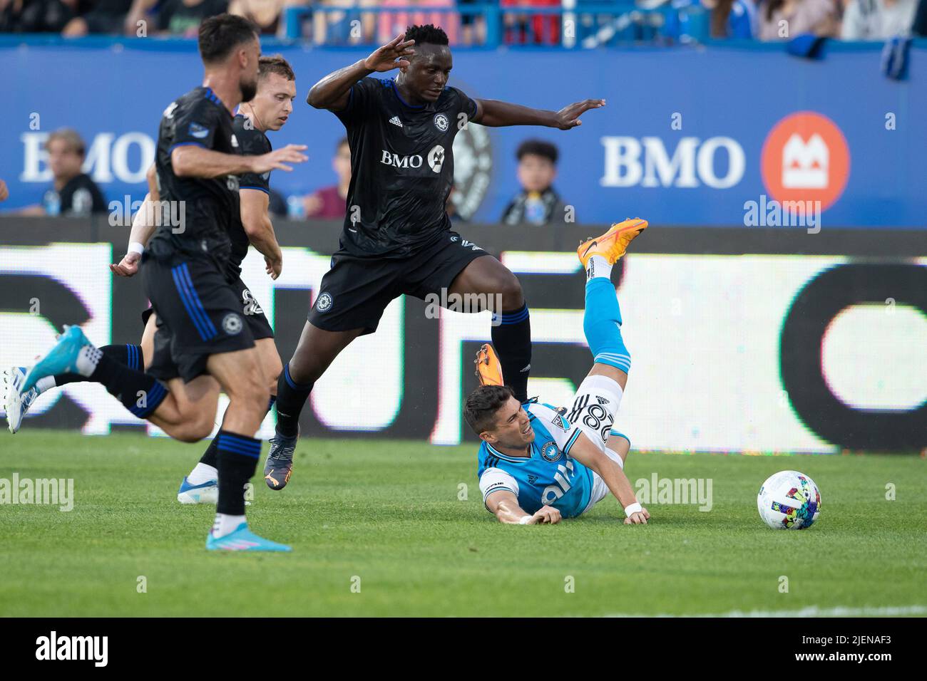 Montreal, Canada. 25th June, 2022. CF Montreal Victor Wanyama (2) leaps ...