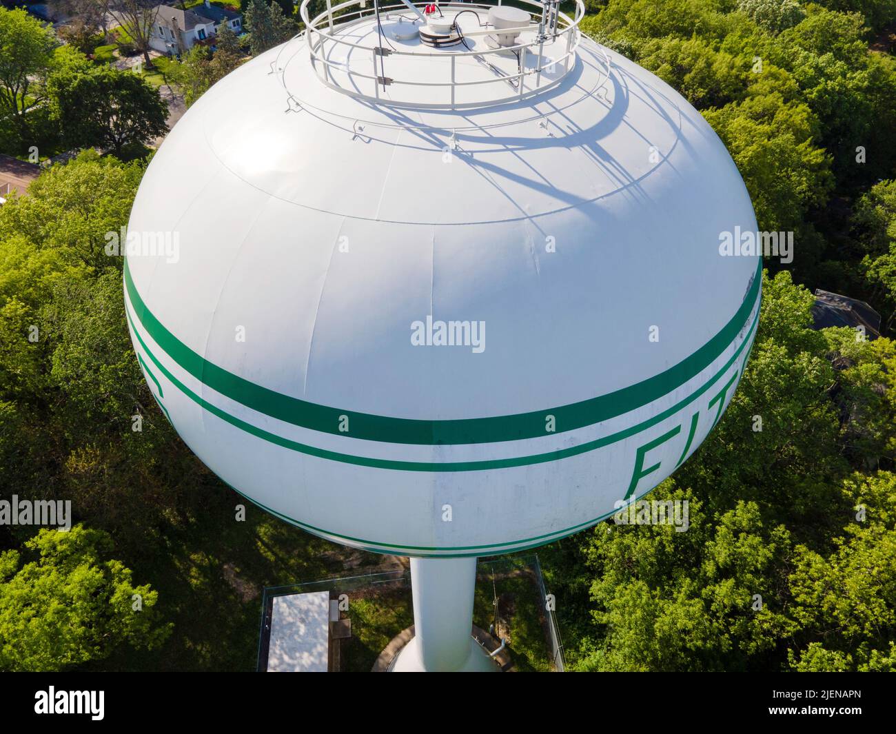 Aerial photograph of a water tower in the Seminole Forest neighborhood ...