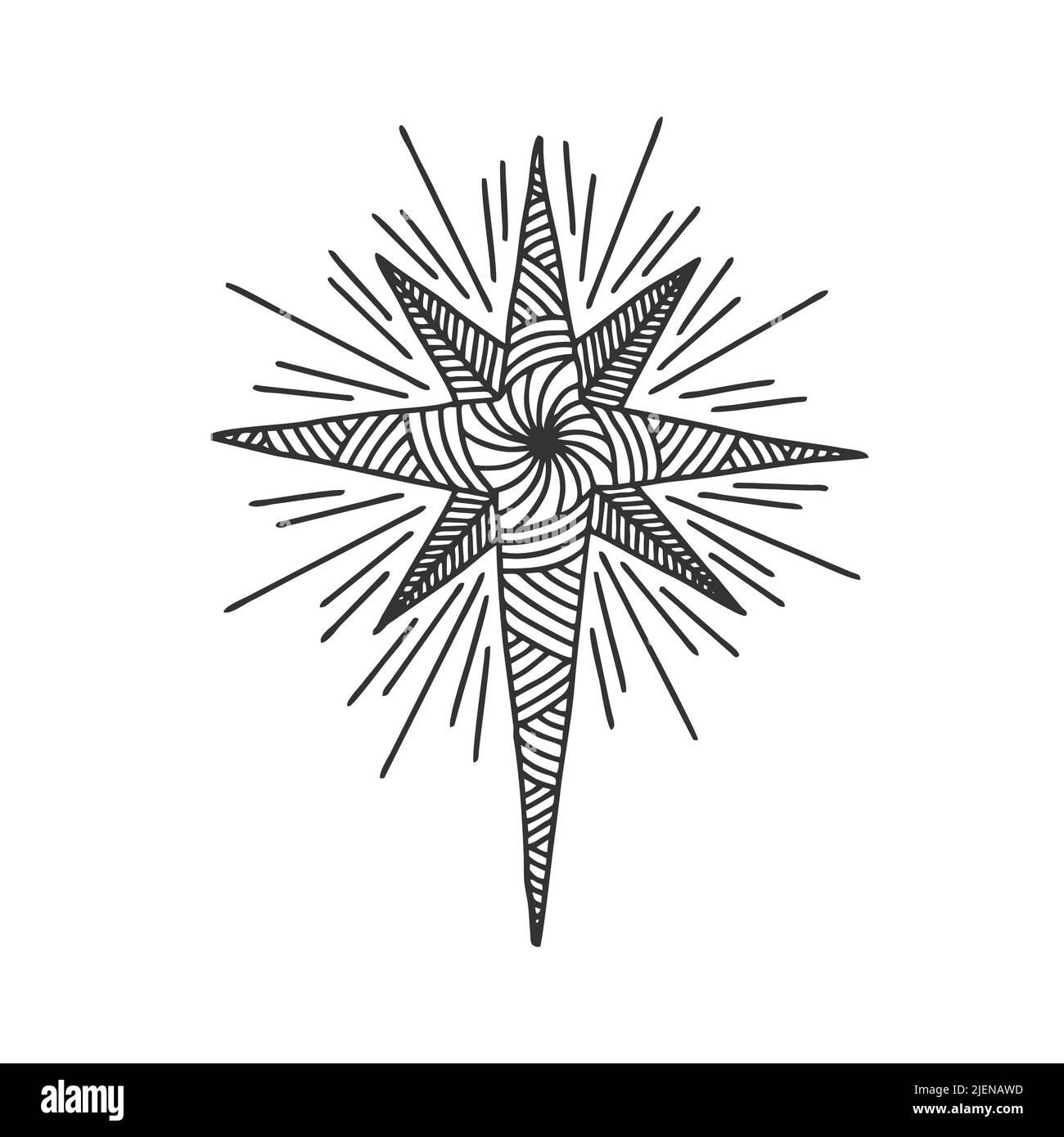 A hand-drawn star. Christmas illustration. Light from Heaven Stock ...