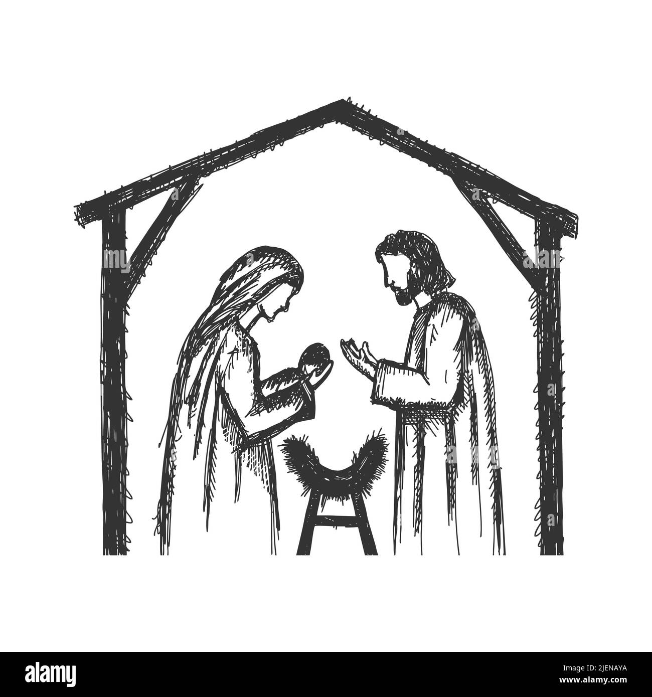 Jesus mary joseph modern Black and White Stock Photos & Images - Alamy