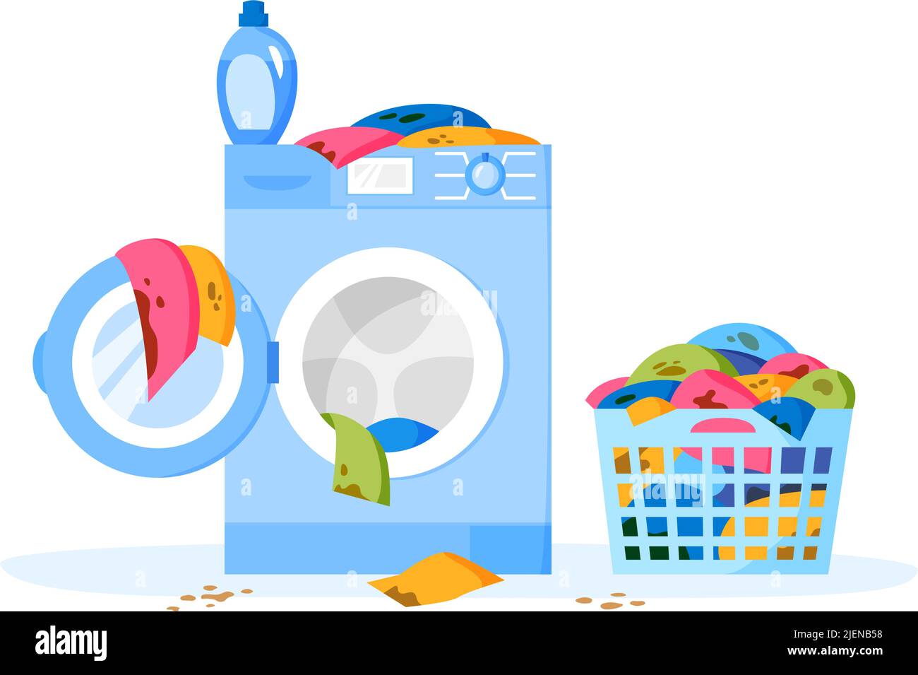 Basket clean laundry on Stock Vector Images - Alamy