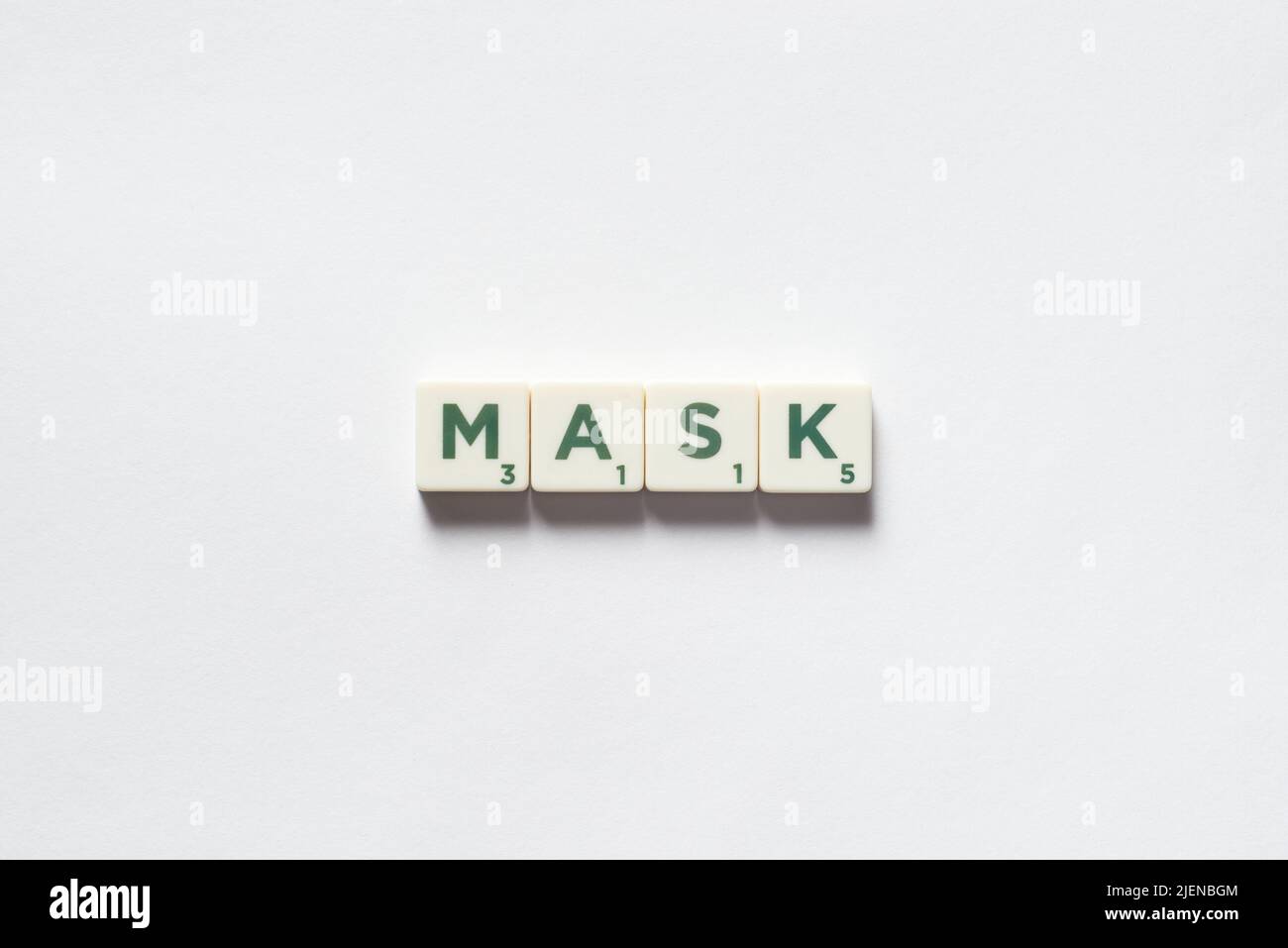 Mask formed of scrabble blocks Stock Photo - Alamy