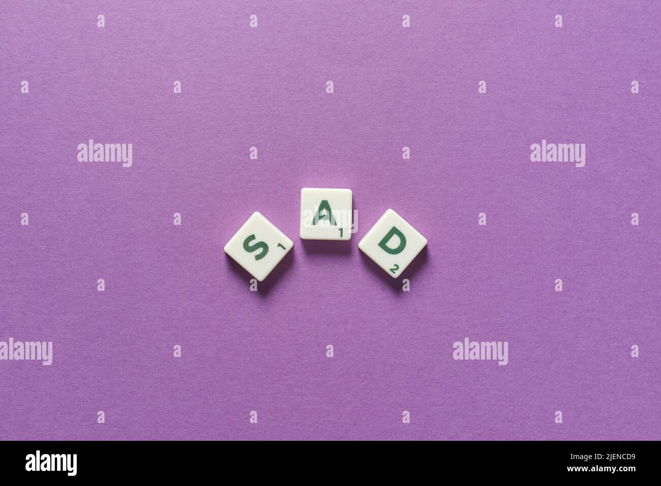 Sad formed of scrabble tiles Stock Photo - Alamy
