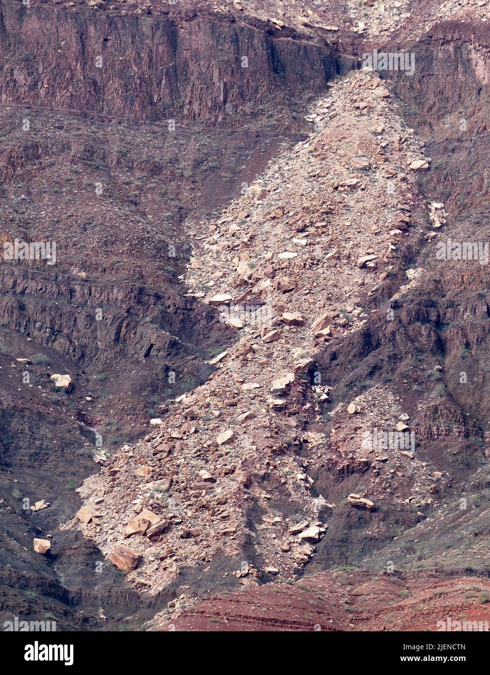 Rockslide on the slopes of Apollo Temple, near Unkar Creek in the Grand ...