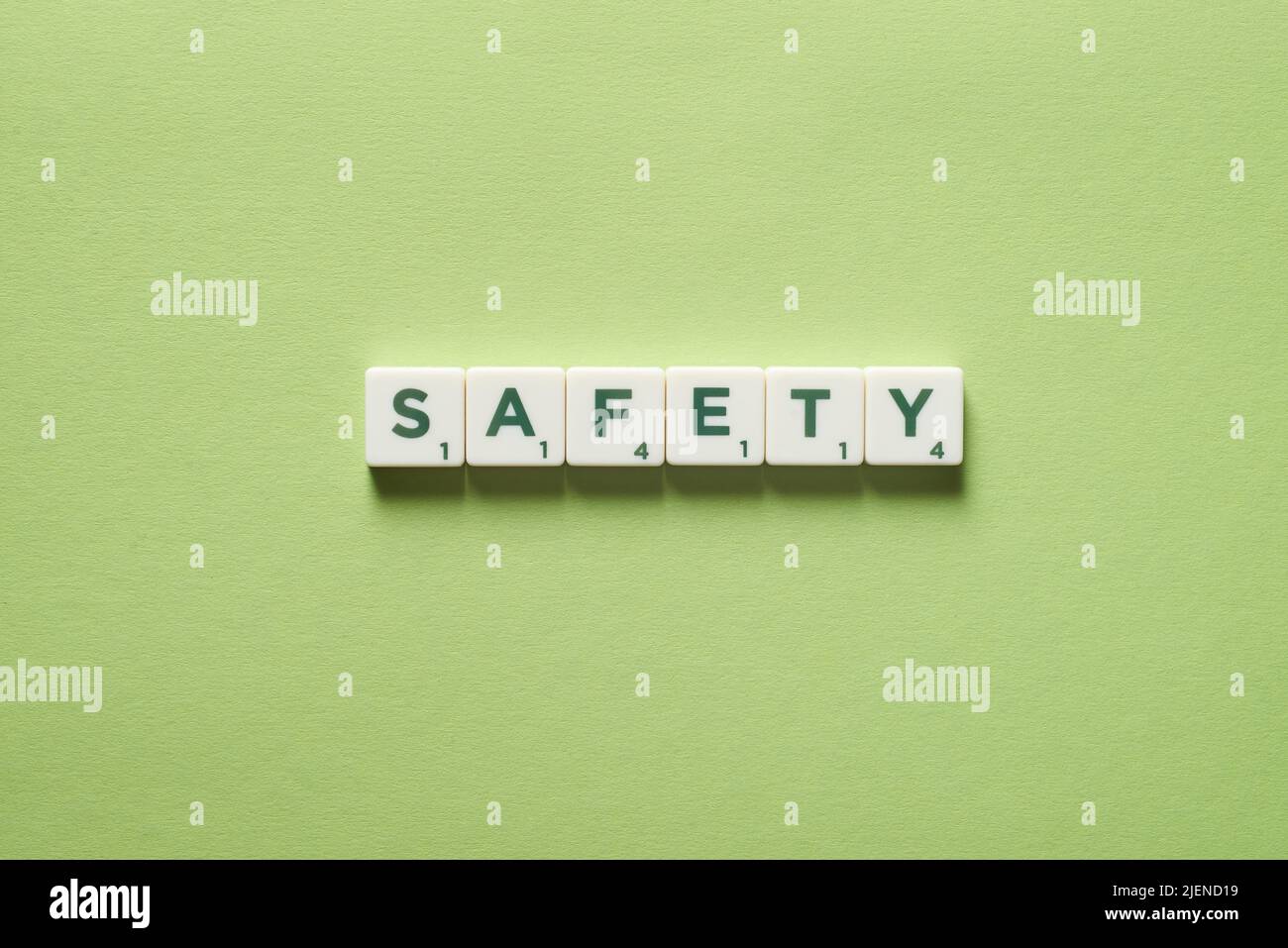 Safety formed of scrabble tiles Stock Photo - Alamy