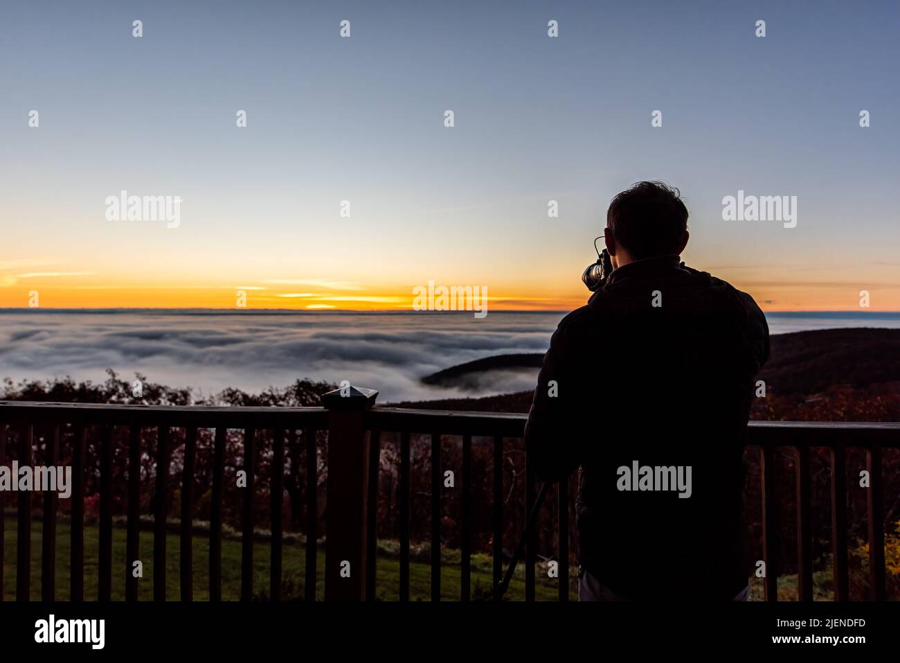 Wintergreen Resort, Virginia ski resort town with clouds fog mist ...