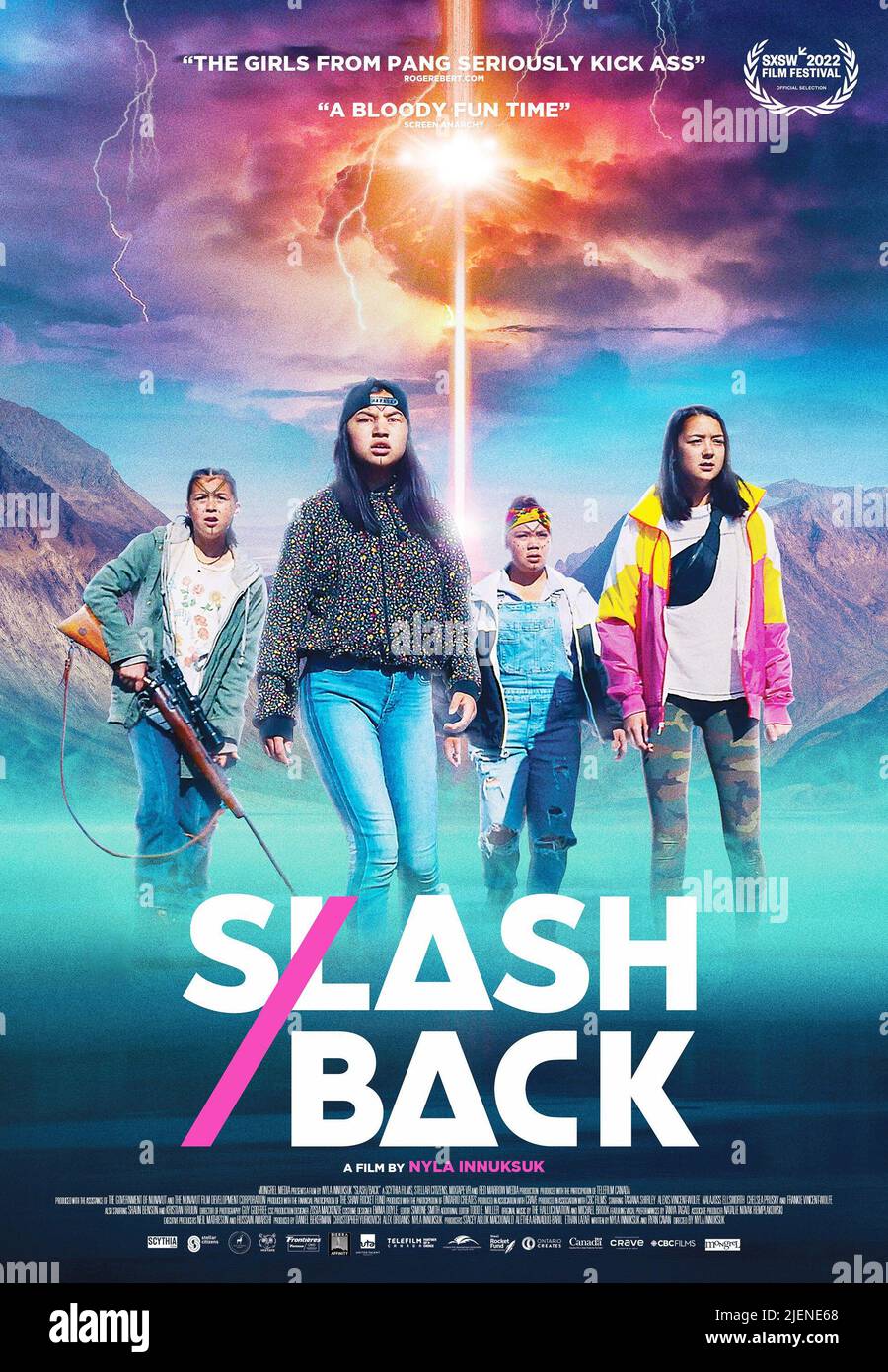 SLASH/BACK, (aka SLASHBACK), poster, from left: Nalajoss Ellsworth ...