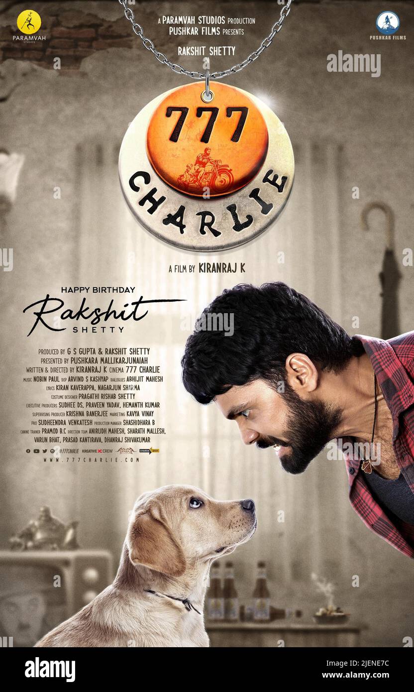 777 CHARLIE, poster, Rakshit Shetty, 2022. © Paramvah Studios ...