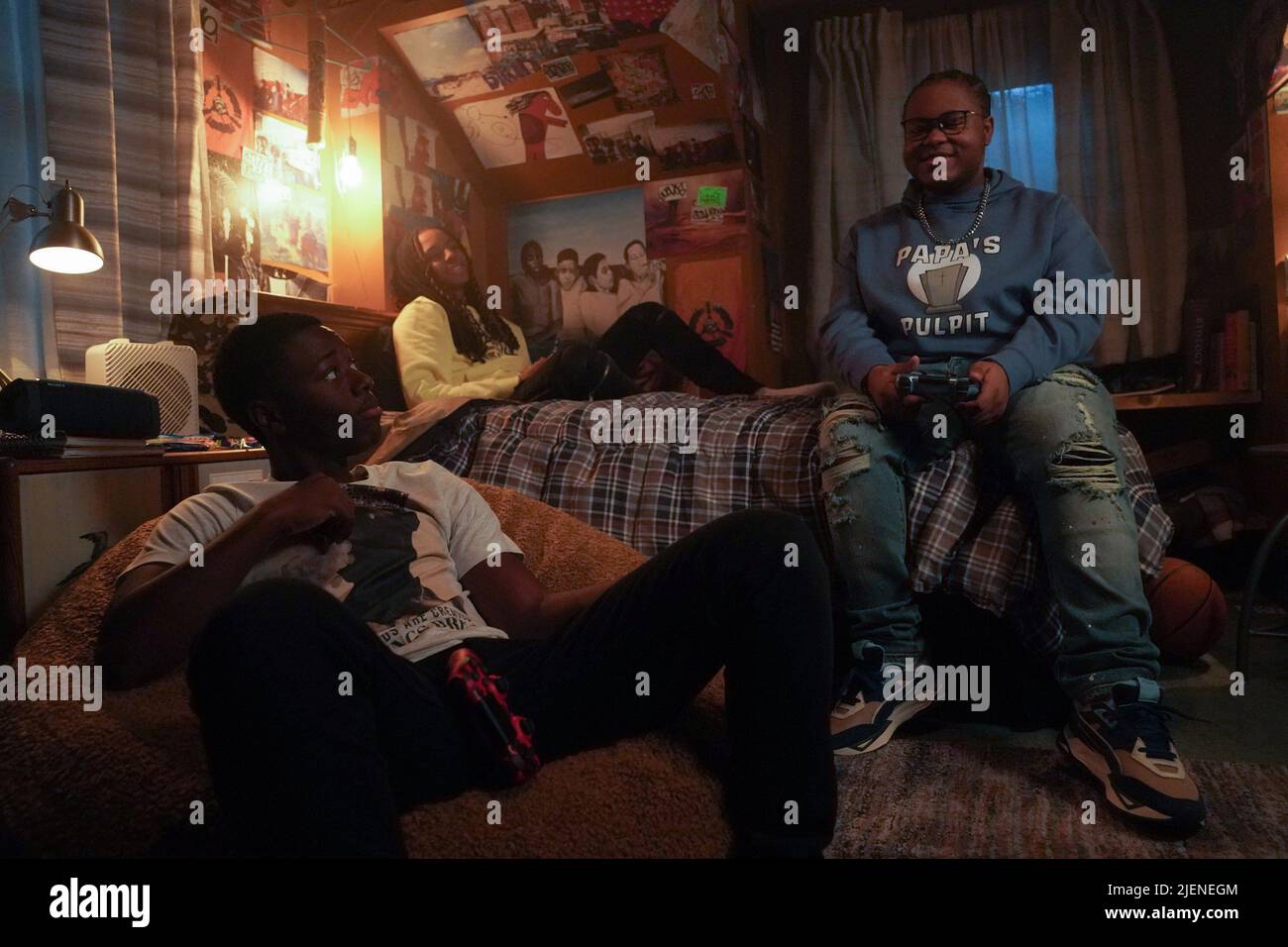 THE CHI, from left: Alex Hibbert, Michael V. Epps, Shamon Brown Jr ...