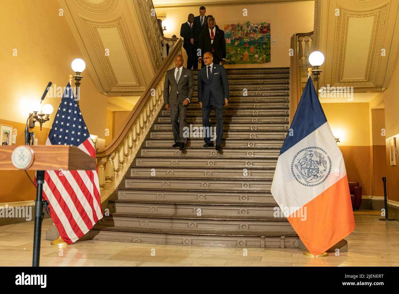 New York, NY - June 27, 2022: Mayor Eric Adams and Chancellor David ...