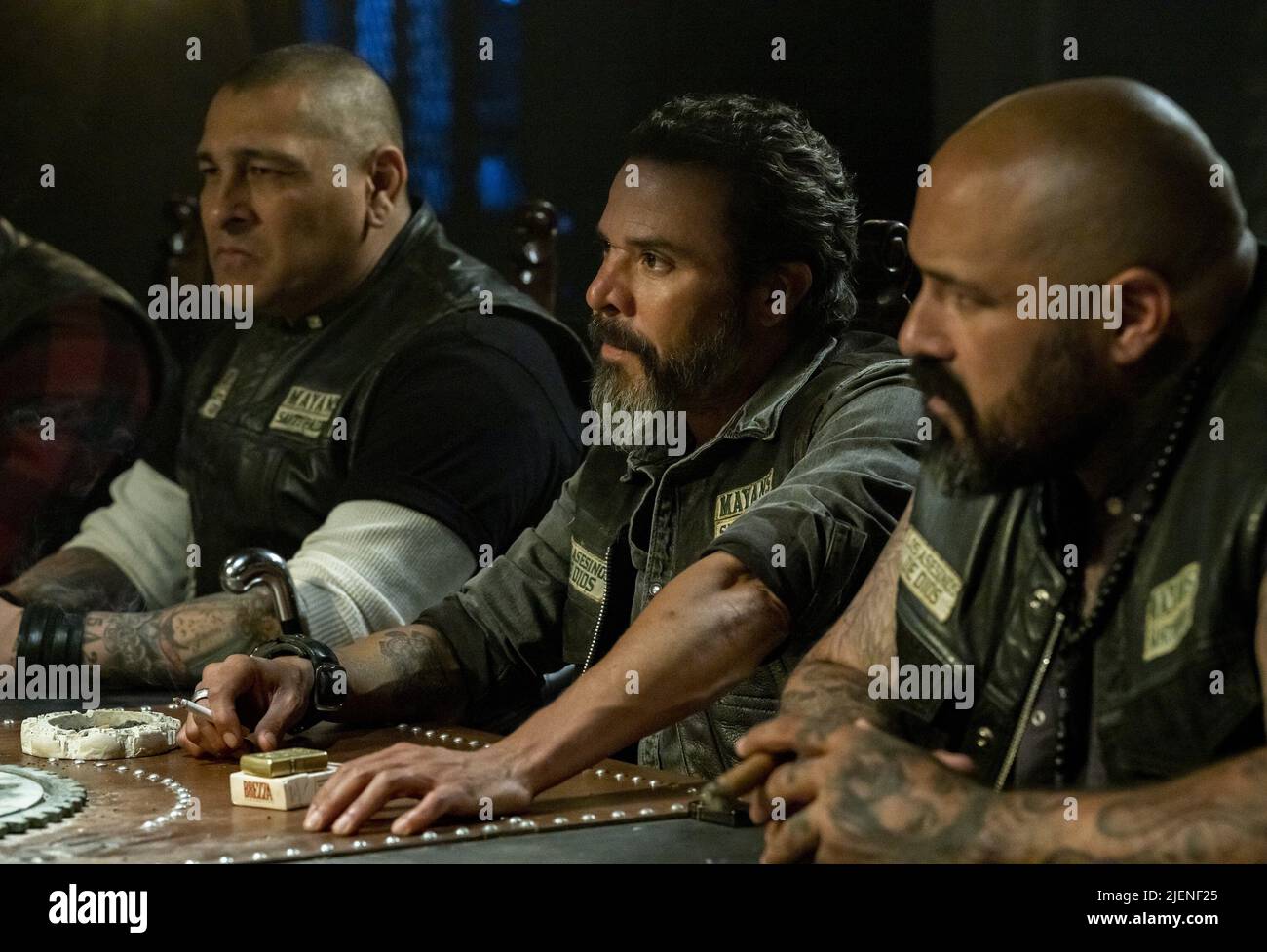 MAYANS M.C., from left: Frankie Loyal, Michael Irby, Vincent Rocco ...