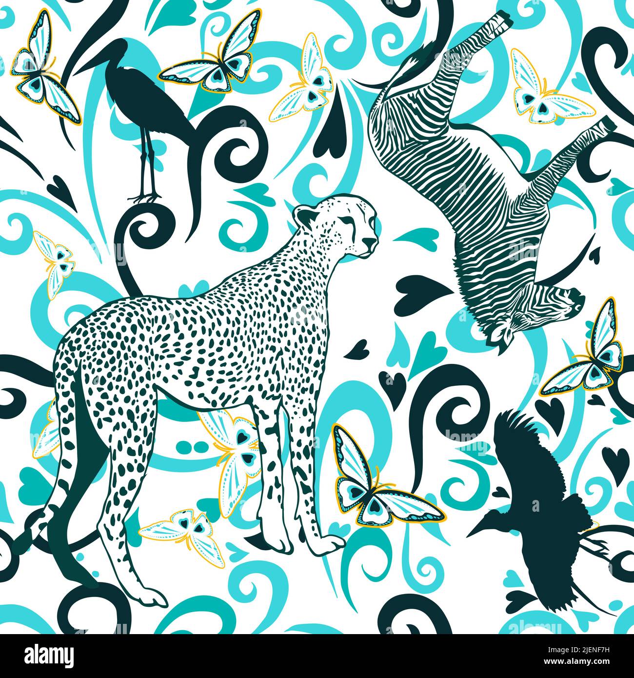Seamless pattern zebra and cheetah. Abstract background . Vector ...