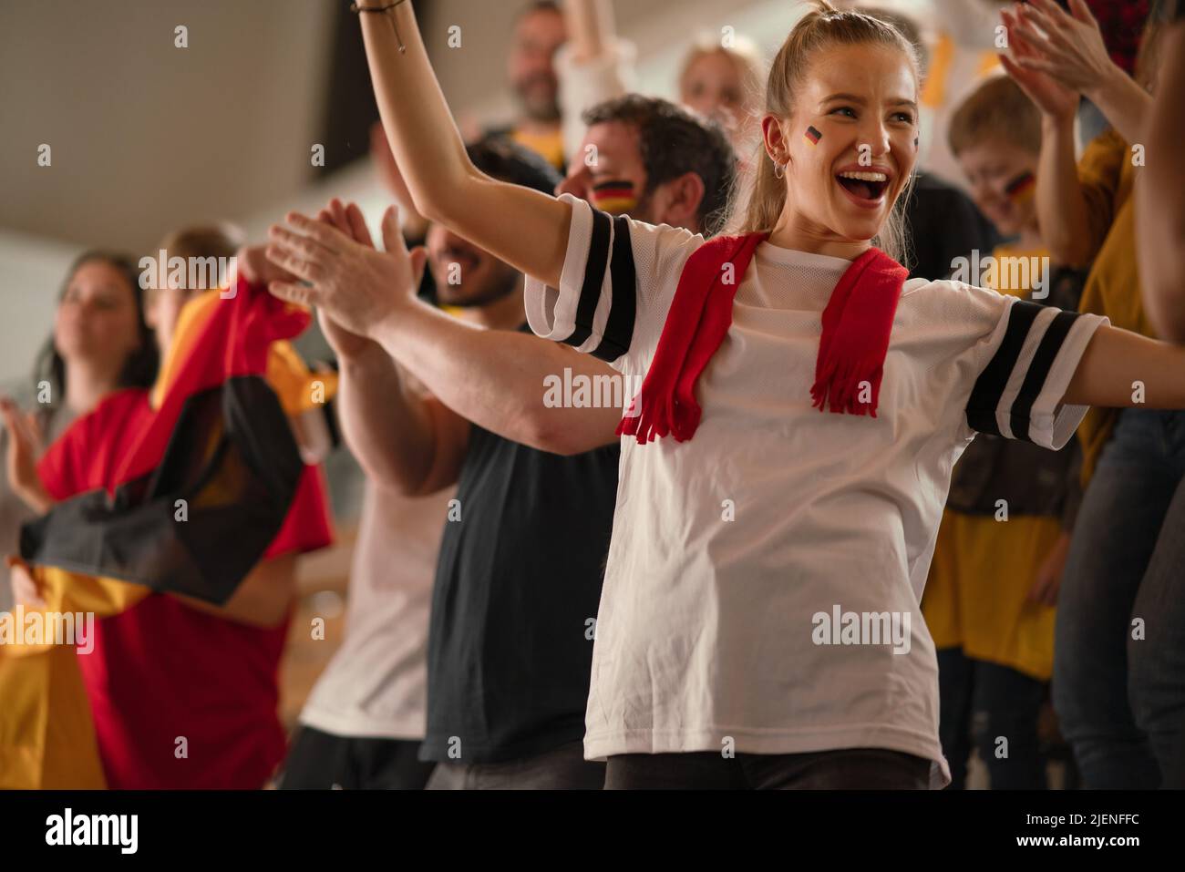 German fan woman hi-res stock photography and images - Alamy