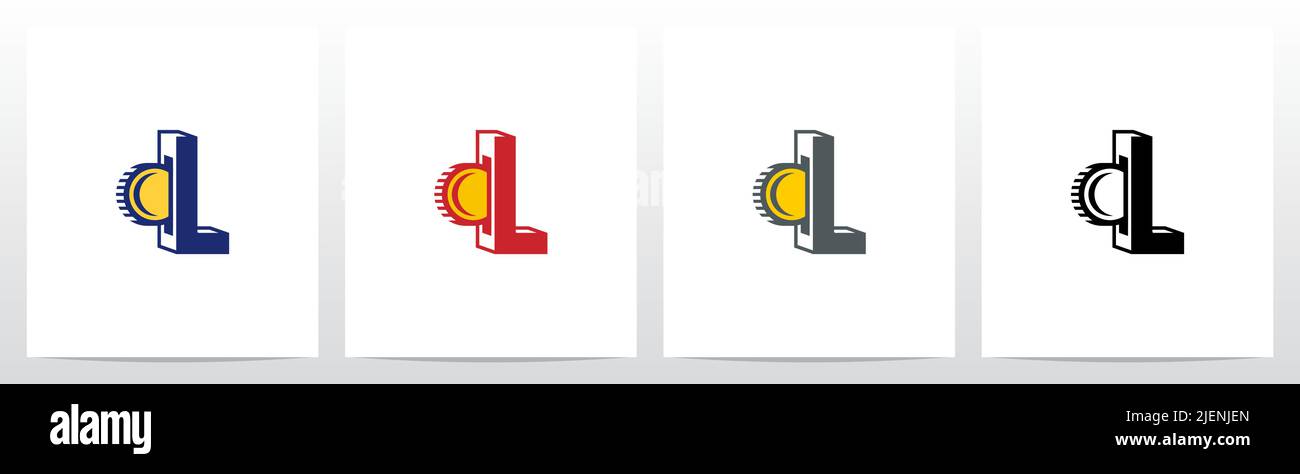 Coin Insert On Letter Logo Design L Stock Vector Image & Art - Alamy