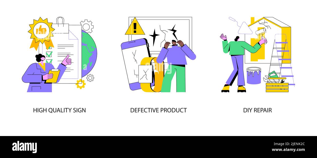 Product quality abstract concept vector illustration set. High quality ...