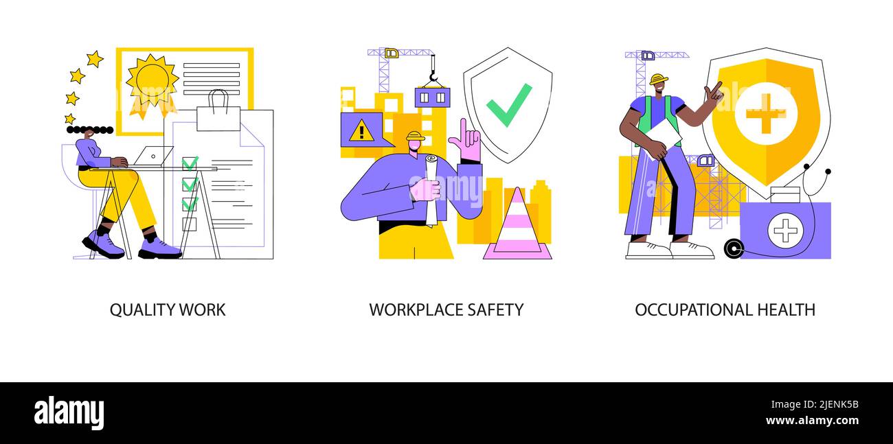 Working Environment Abstract Concept Vector Illustration Set Quality
