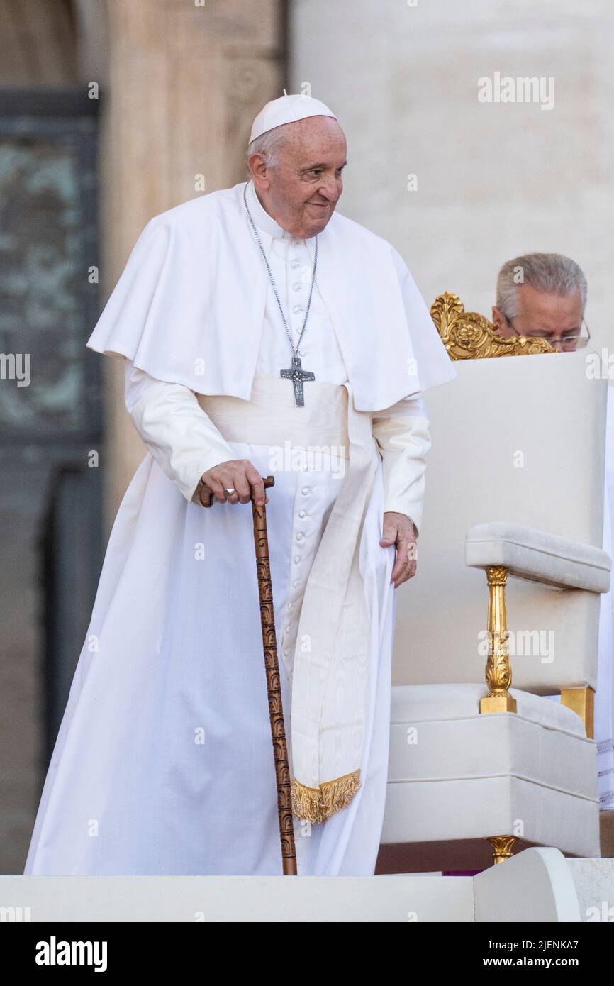 Pope Francis arrives in St. Peter's Square.Pope Francis presides over a ...