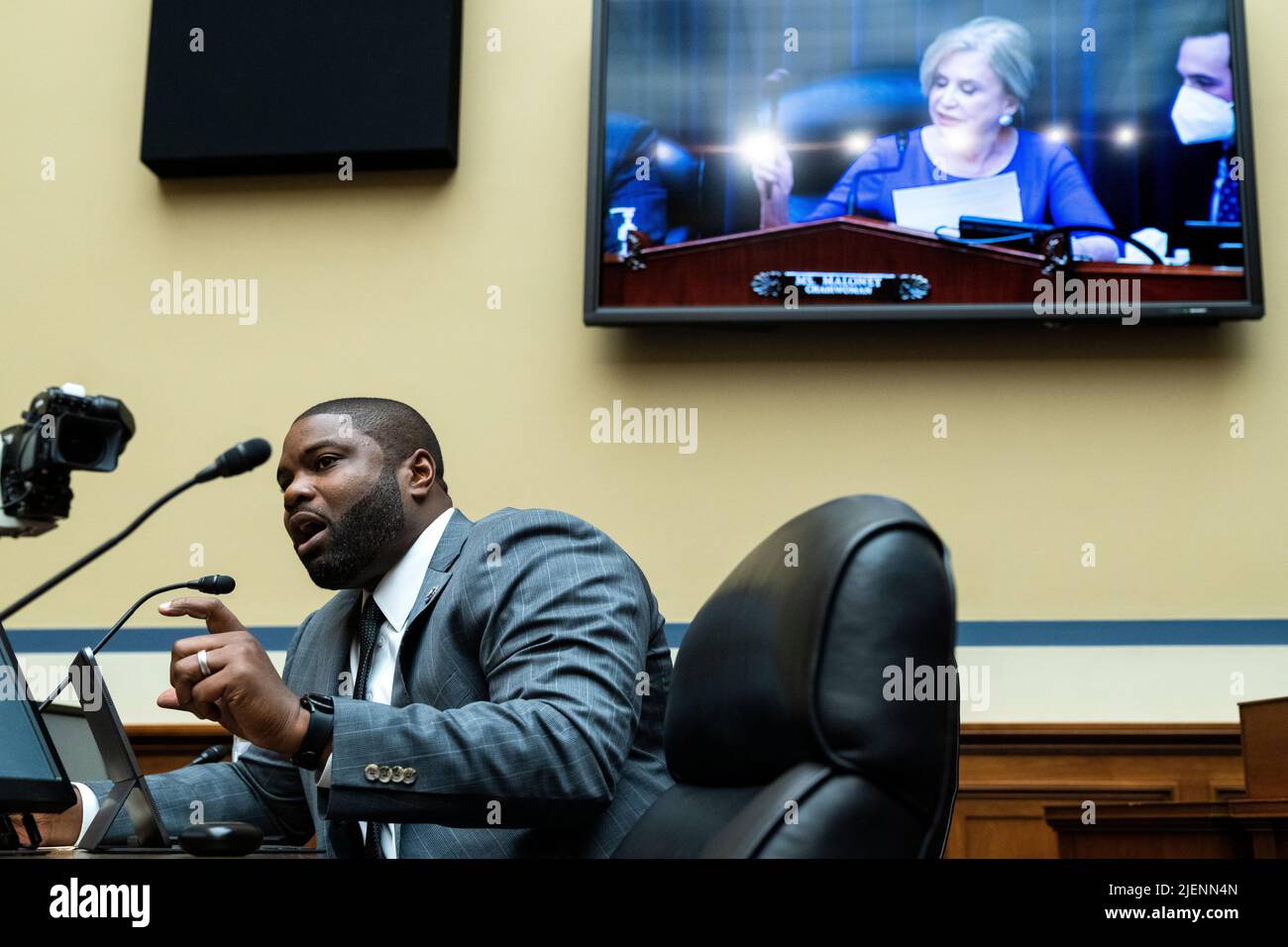 UNITED STATES - JUNE 22: Rep. Byron Donalds, R-Fla., speaks over his ...