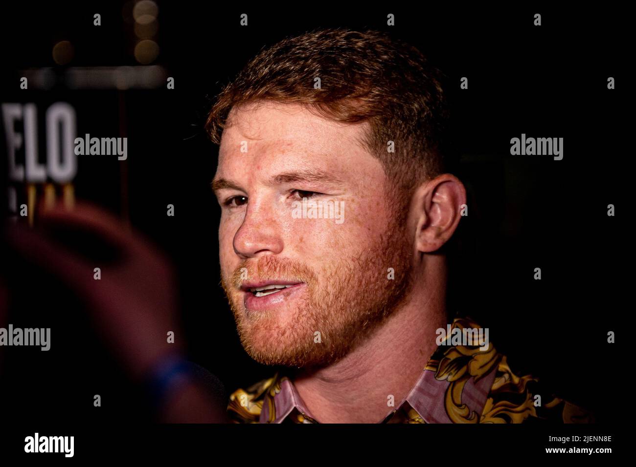 NEW YORK, NY - JUNE 27: Mexican professional boxer Canelo Alvarez looks ...