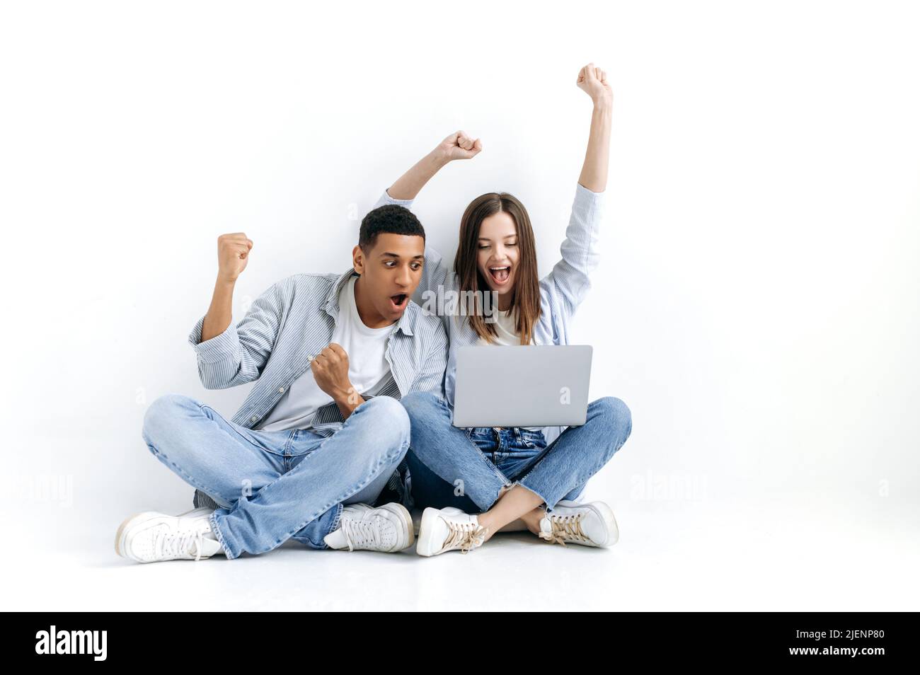 Amazed happy guy in Cut Out Stock Images & Pictures - Alamy