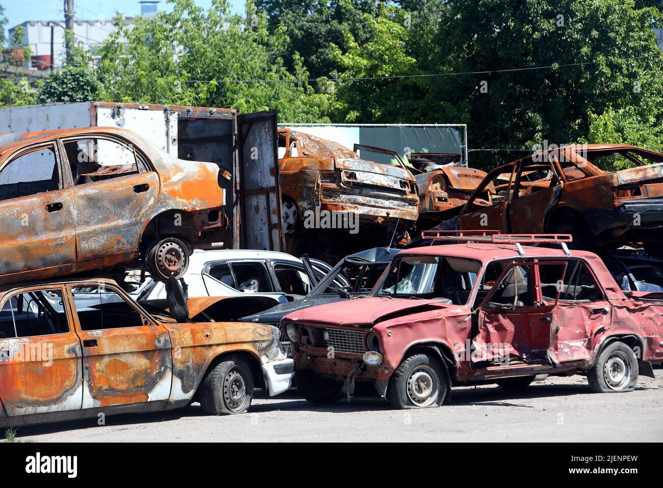 Vehicle graveyard ukraine hi-res stock photography and images - Alamy
