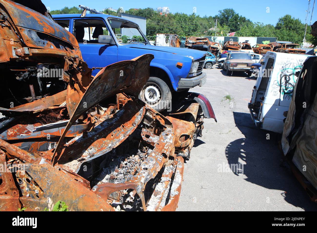 Vehicle graveyard ukraine hi-res stock photography and images - Alamy
