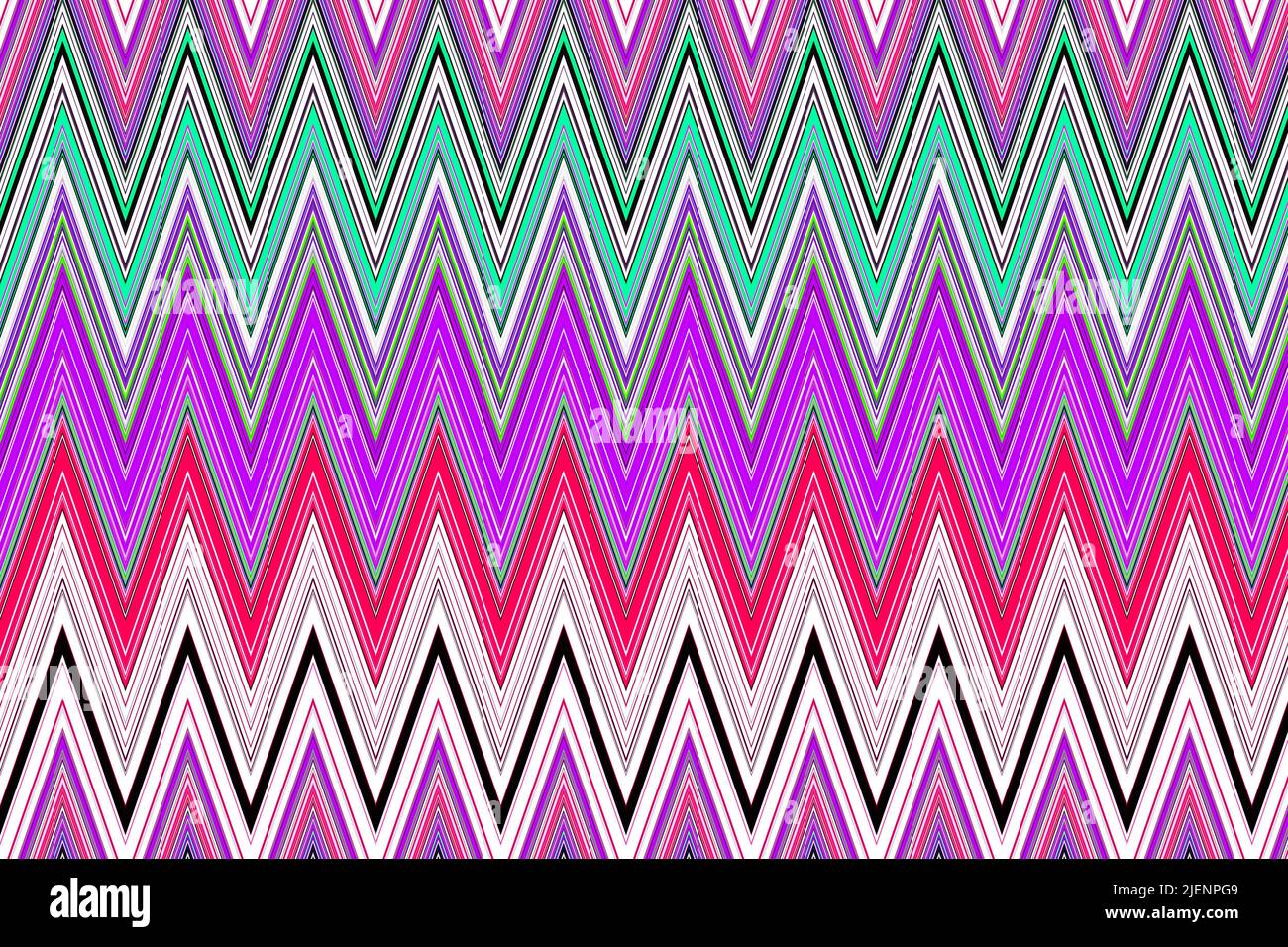 Abstract and contemporary digital art zigzag design Stock Photo - Alamy