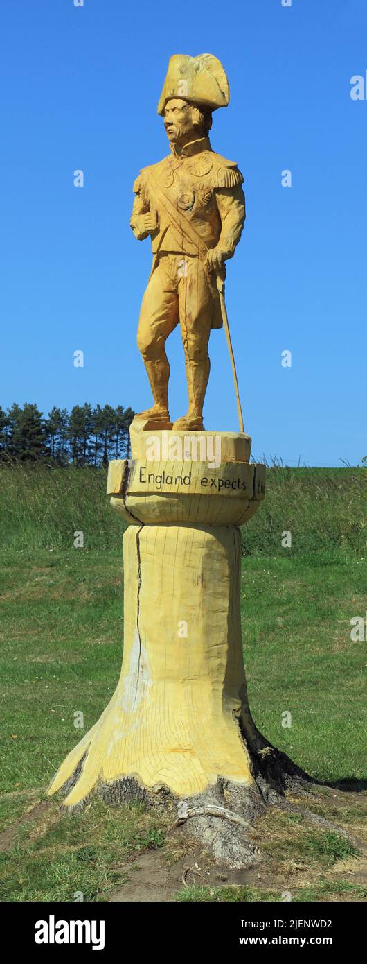 Admiral Lord Horatio Nelson, wood sculpture, carving, Burnham Thorpe ...