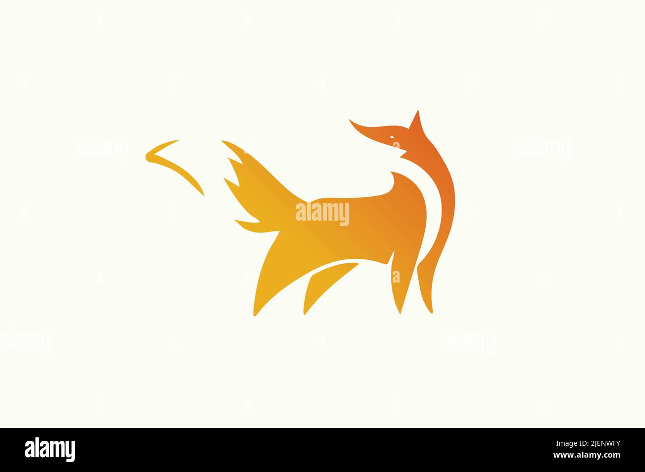 Abstract Red Fox Silhouette and good for Mascot logo also tshirt design ...