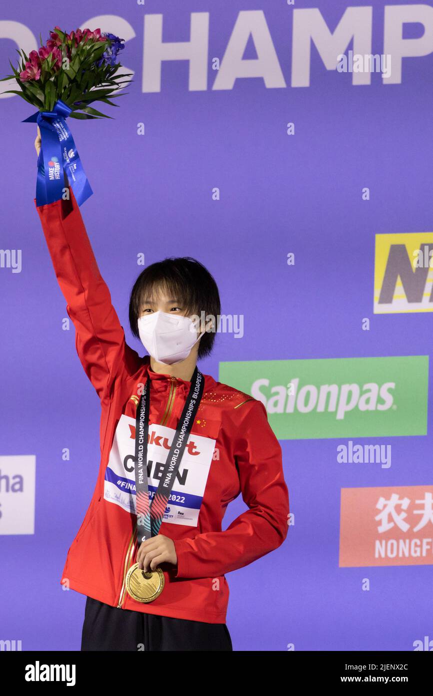 Budapest, Hungary. 27th June, 2022. China's Chen Yuxi gestures to ...