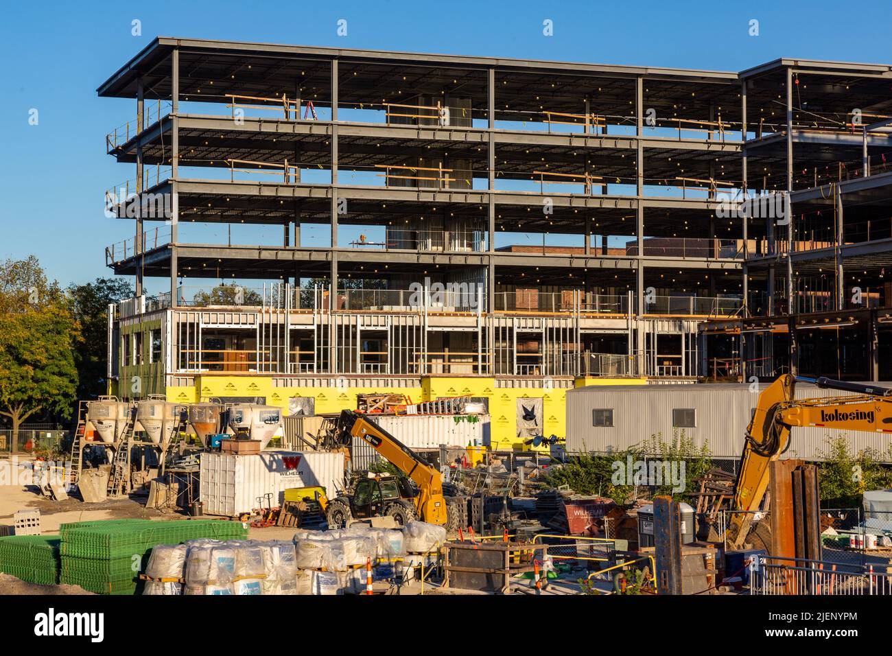 The multistory Riverfront at Promenade Park project under construction ...