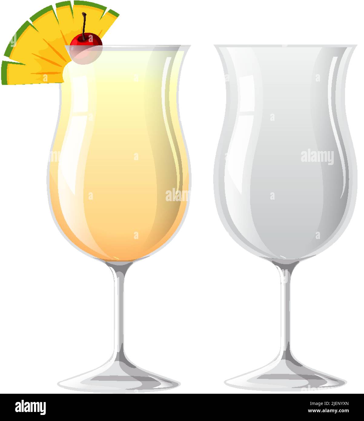 Pina colada cocktail in the glass illustration Stock Vector Image & Art ...