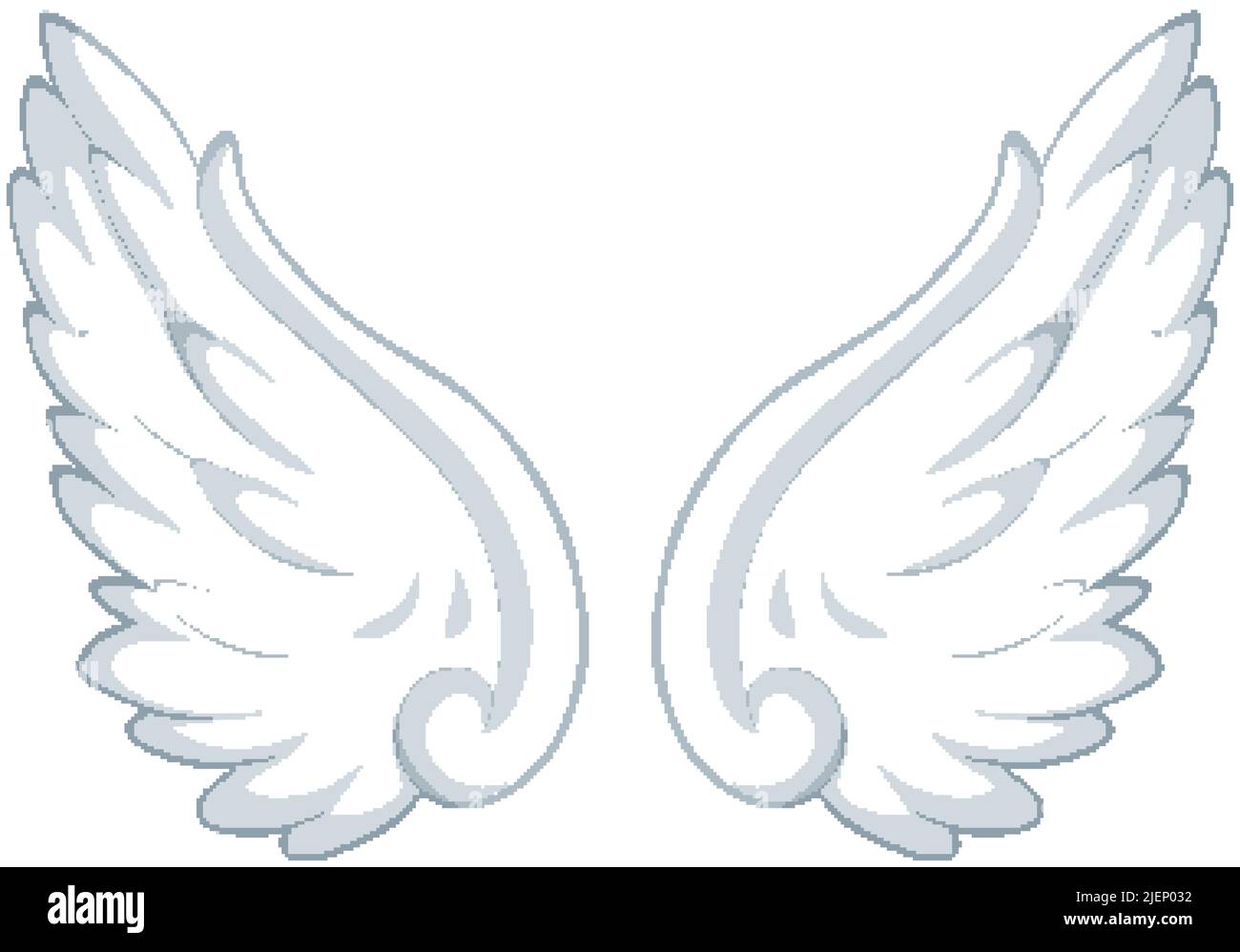 White wings isolated on white background illustration Stock Vector ...