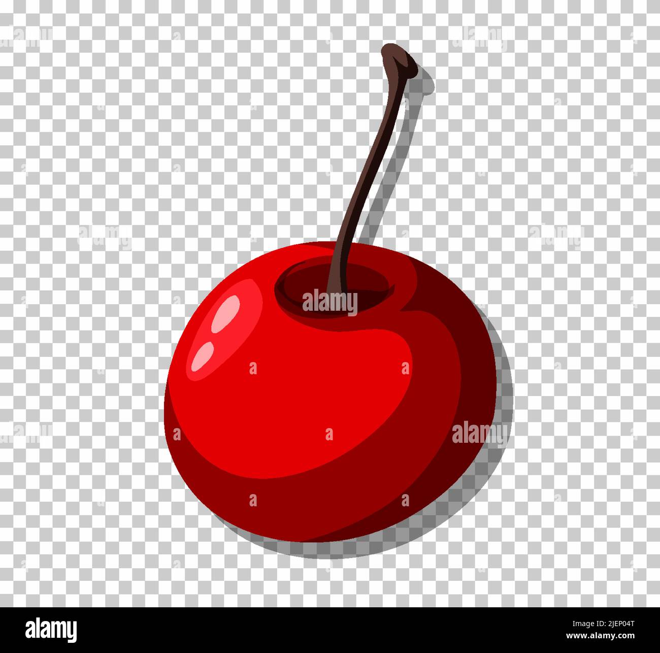 Isolated red cherry on grid background illustration Stock Vector Image ...