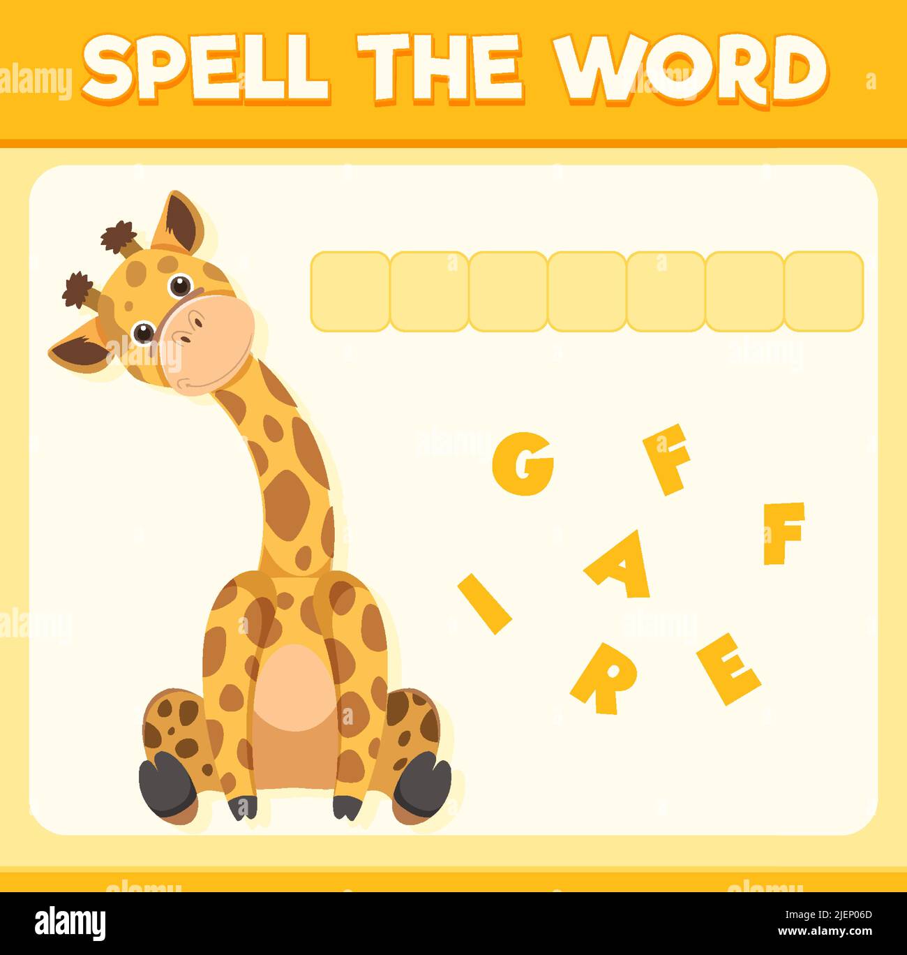 Spell word game with word giraffe illustration Stock Vector Image & Art ...