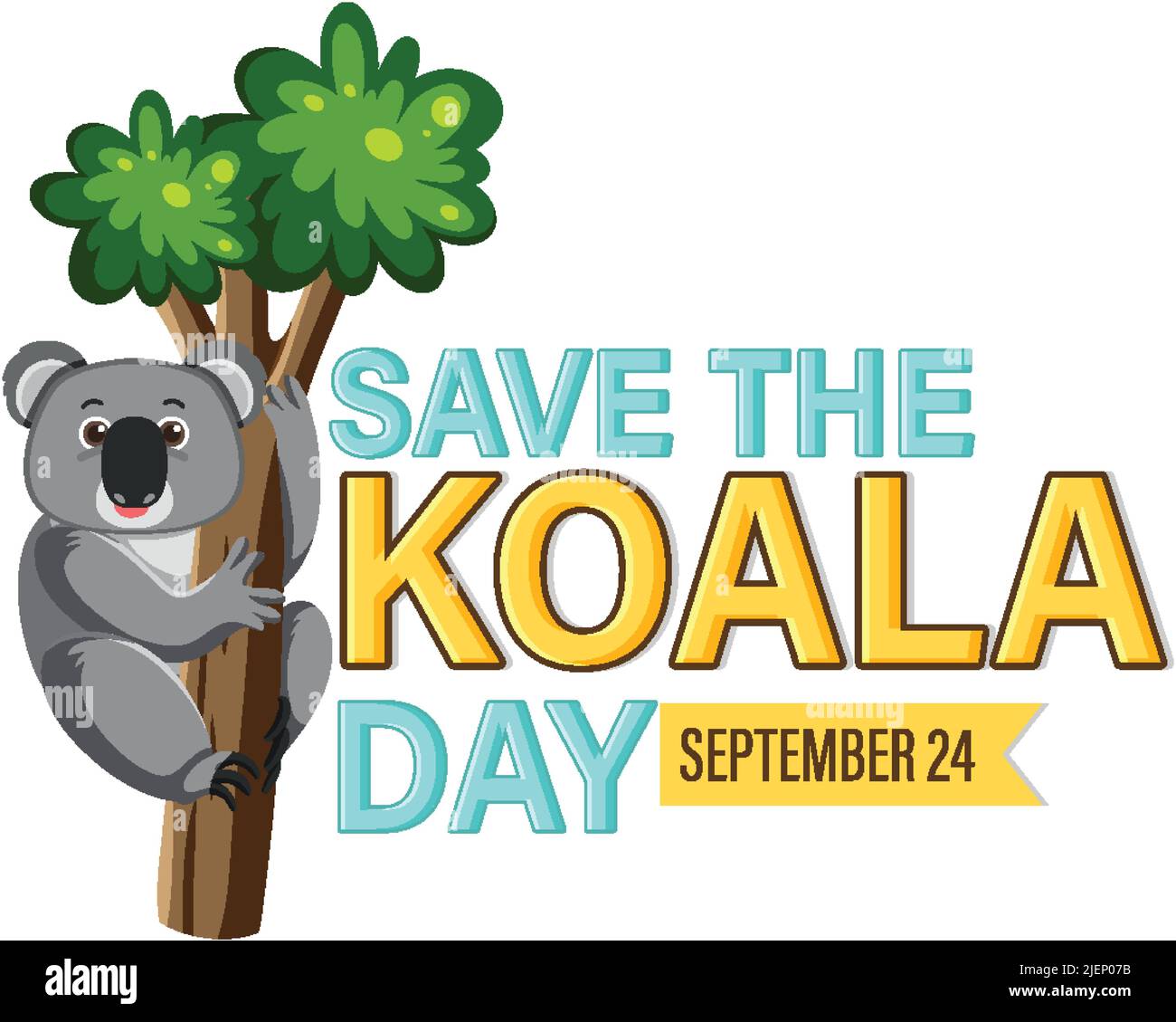 Save the koala day banner design illustration Stock Vector Image & Art ...