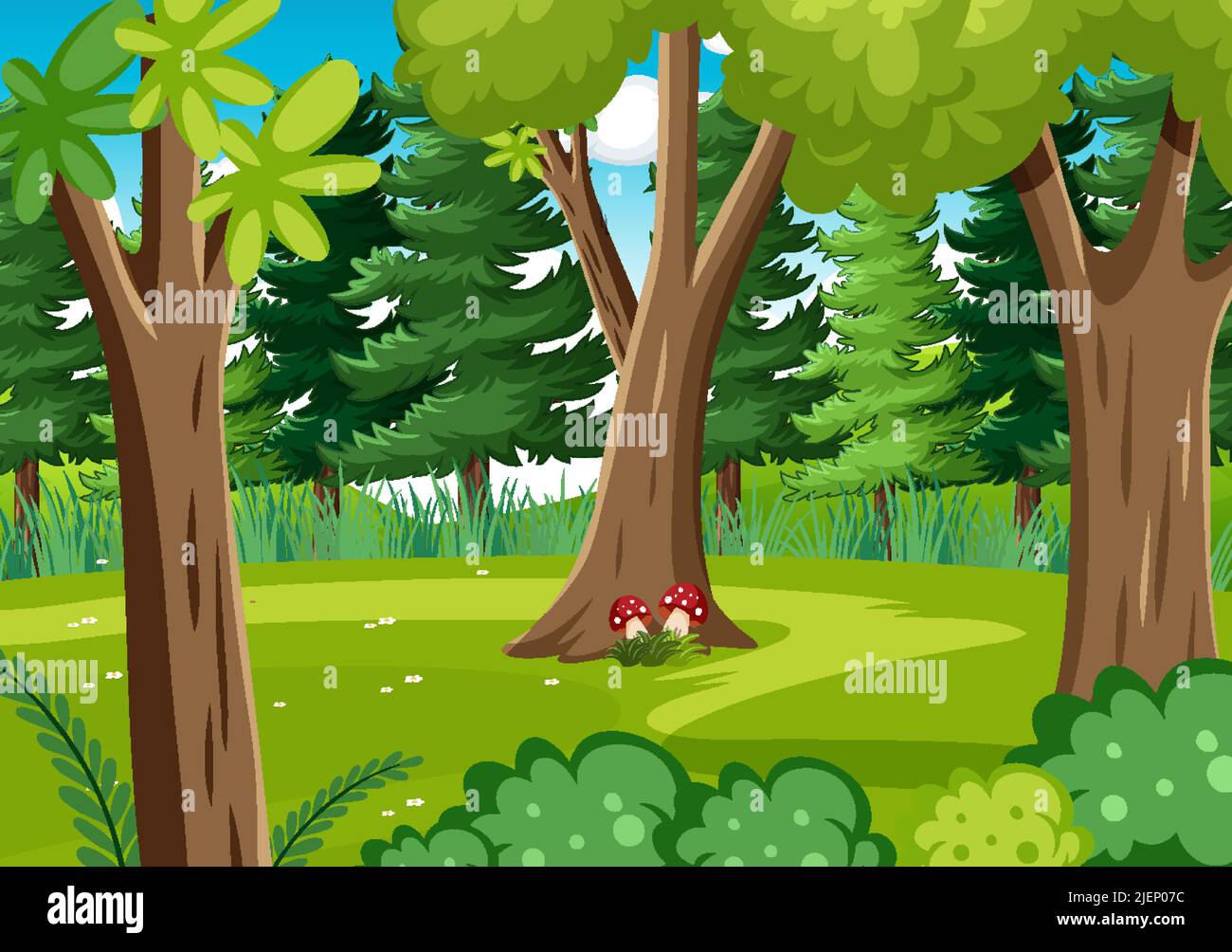 Nature forest background template illustration Stock Vector Image & Art ...