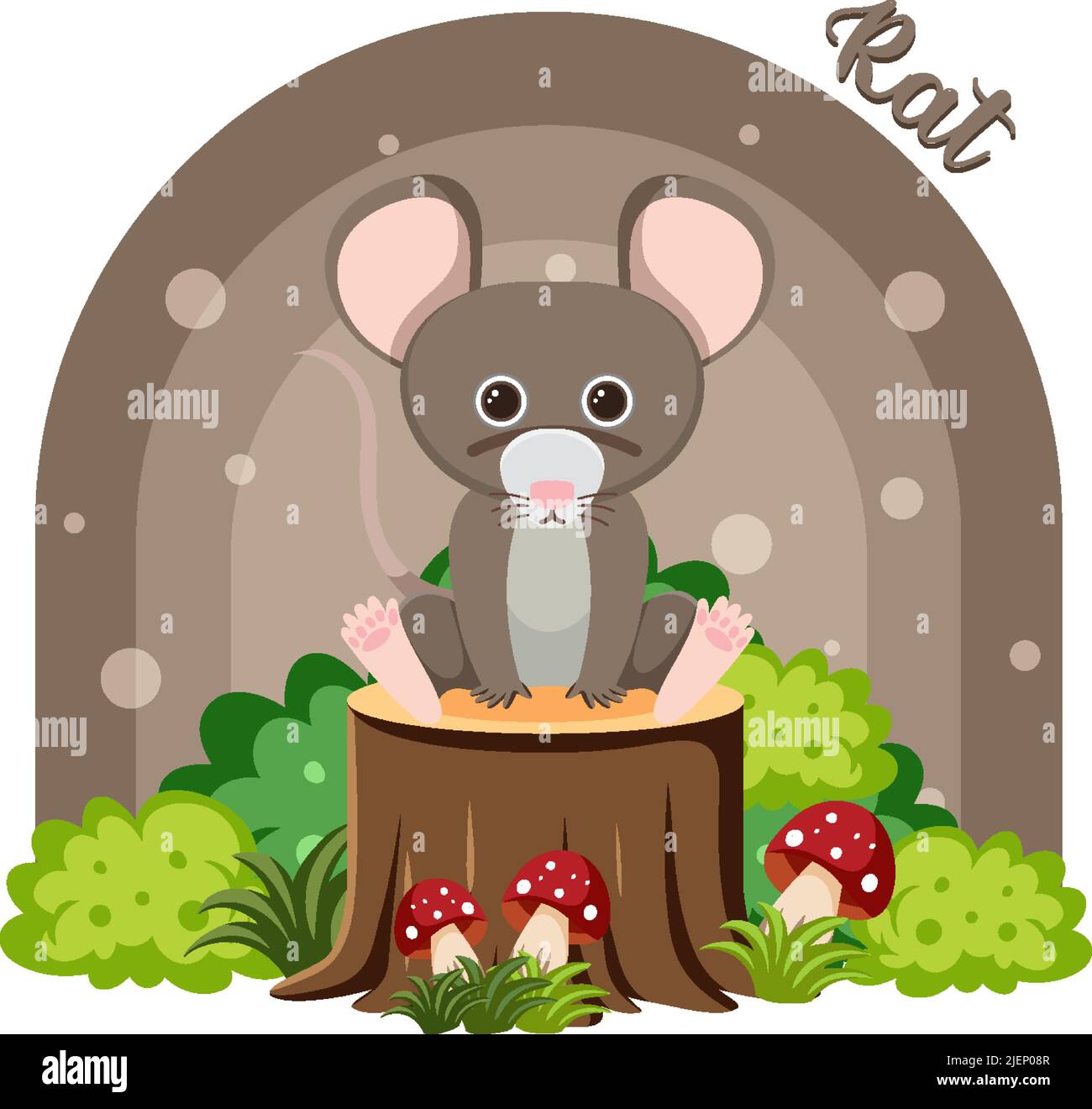 Cute rat in cartoon flat style illustration Stock Vector Image & Art ...