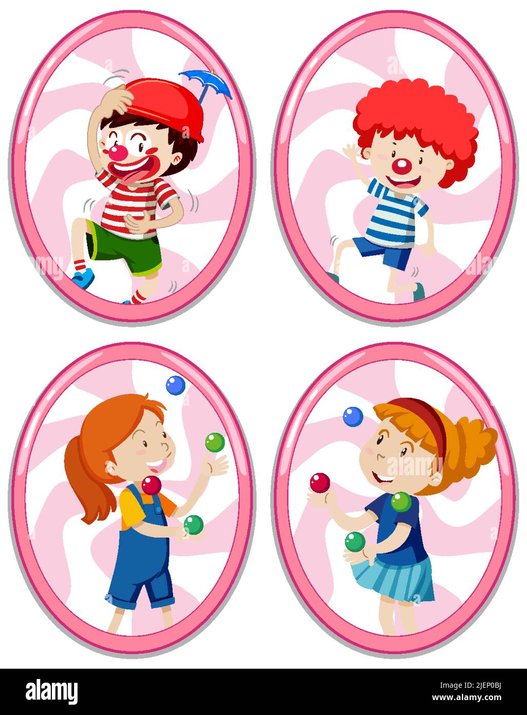 Set of different cartoon characters illustration Stock Vector Image ...