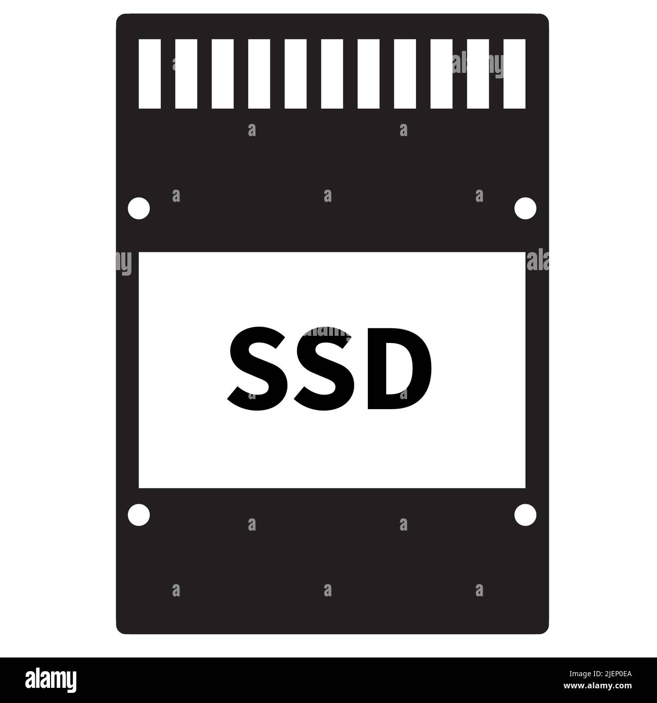 SSD card icon on white background. solid state drive sign. storage disk ...
