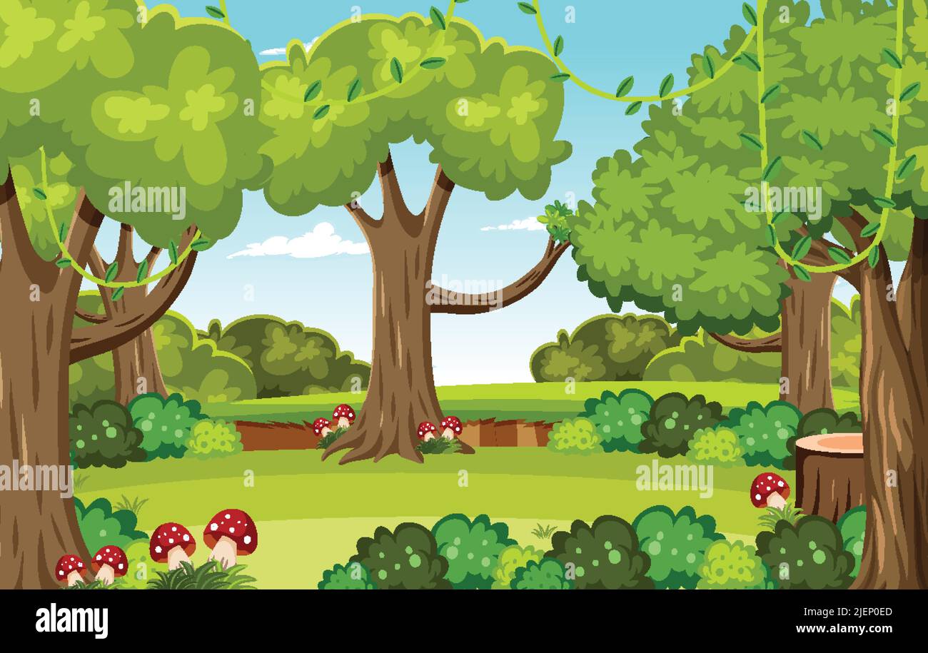 Nature forest background template illustration Stock Vector Image & Art ...
